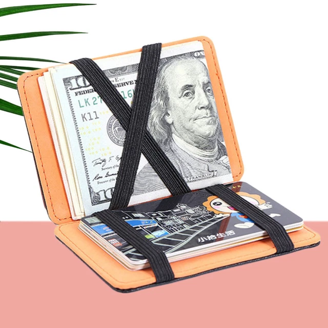 SIMPLE BI-FOLD PURSE PU Wallet Multi-card Magician Props Wallet for Men ...