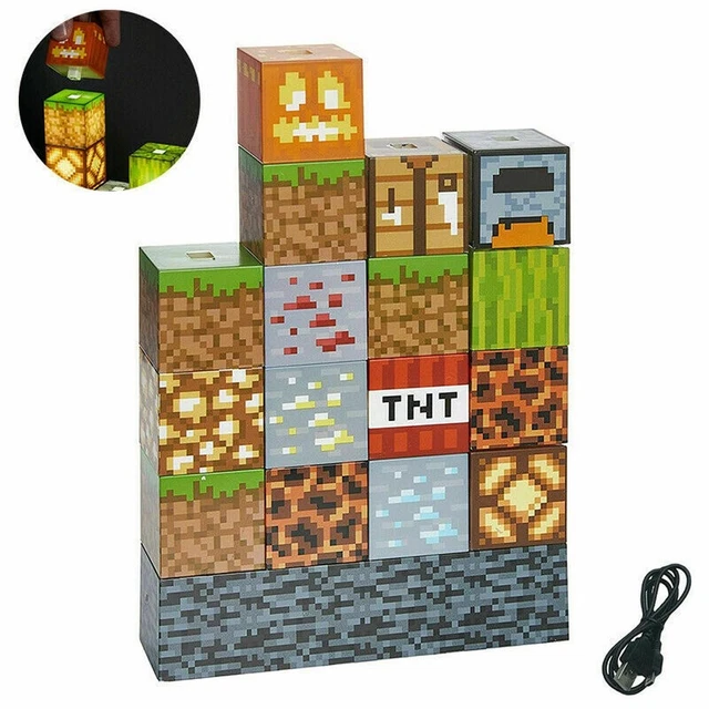 MINECRAFT BUILDING BLOCK Light -Desk Lamp Bedroom Ningt Kids Sleeping ...