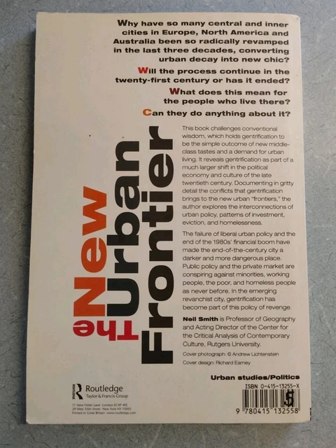 RARE BOOK NEW Urban Frontier : Gentrification and the Revanchist City ...