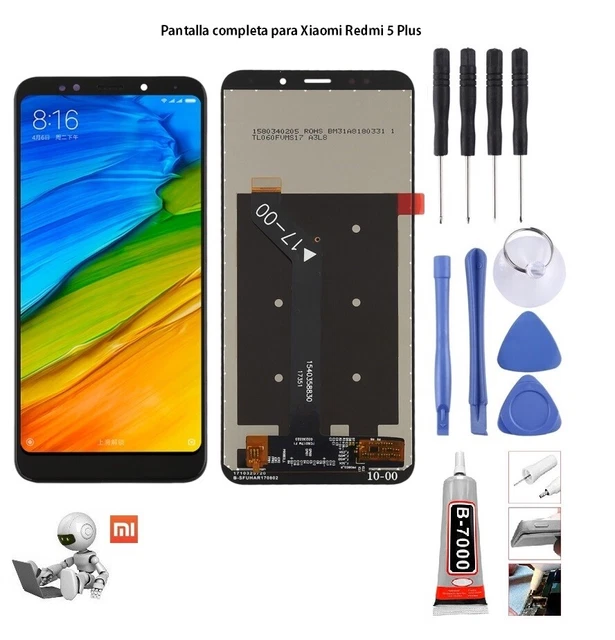 PANTALLA COMPLETA PARA Xiaomi Redmi 5 Plus Negra Tactil + LCD Recibe en ...