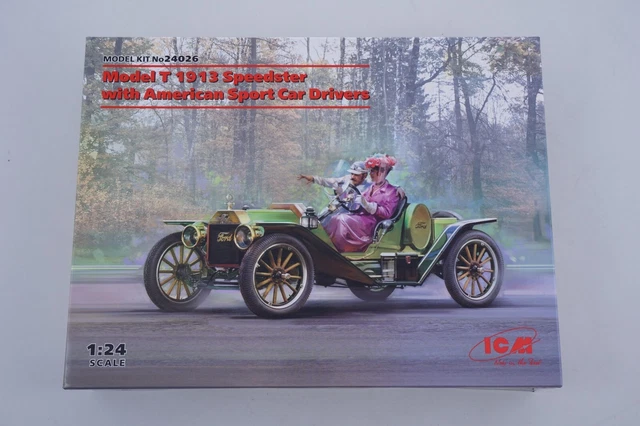 ICM FORD MODEL T 1913 Speedster With Sport Voiture Drivers 1:24 24026 ...