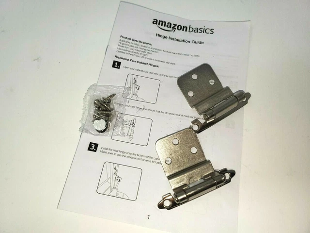 AMAZONBASICS AB-4004 INSET Hinge 3/8-inch Satin Nickel 50 Pair Pack OPEN BOX £26.99 - PicClick UK