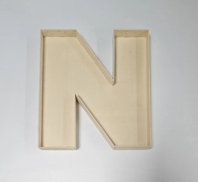 WOODEN FILLABLE LETTERS 22cm Perfect For Crafts. Fillable Letter 'N' £6 ...