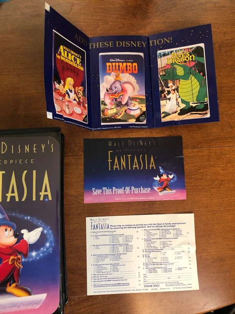 DISNEY FANTASIA VHS Movie Vintage Clamshell Case Masterpiece Mickey ...