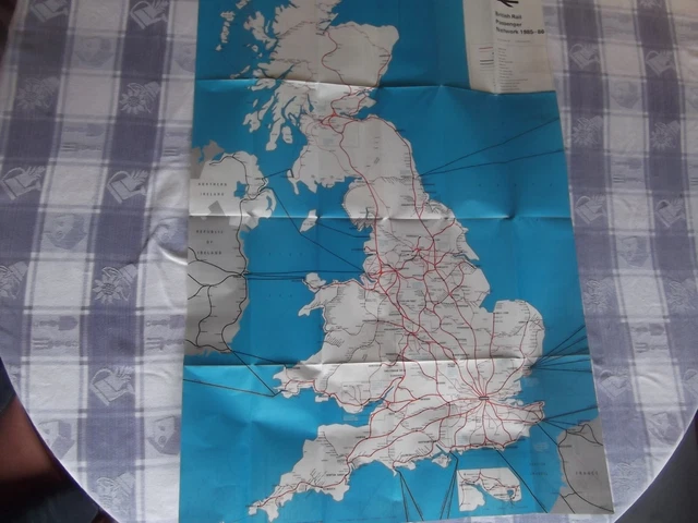 RAILWAY MAP: BRITISH Railways Passenger Network map/ poster 1986 - 87 ...