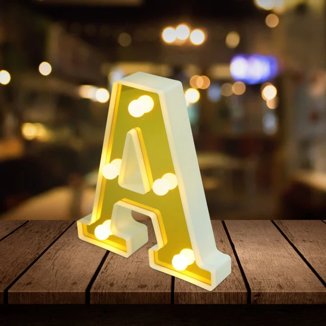 LED A SHAPE Light Sign Desktop Alphabet Letter A Lamp Indoors Night ...