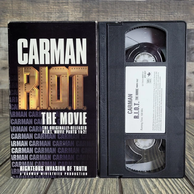CARMAN RIOT: MOVIE Parts 1 & 2 (VHS, 1996) R.I.O.T. Faith/Ministries ...