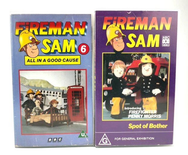 FIREMAN SAM VHS PAL Tapes x 2 All In A Good Cause 1991 & Spot of Bother ...