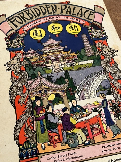 VINTAGE 50S CHINESE Restaurant Menu Forbidden Palace New China Town los ...