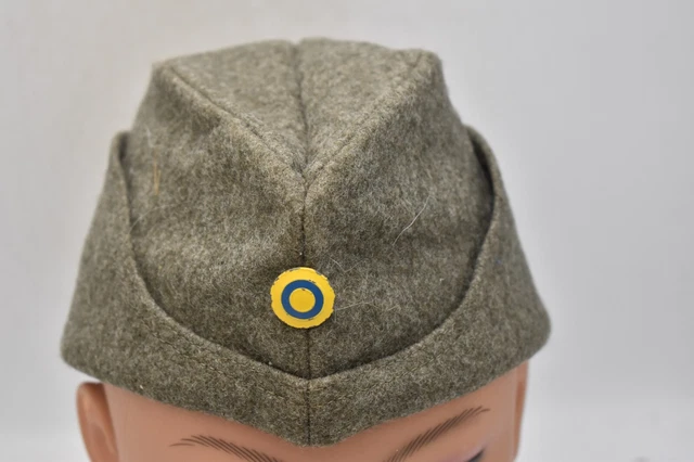 WWII ERA SWEDISH Army Winter Wool Side Cap Military Field/Garrison Cap ...