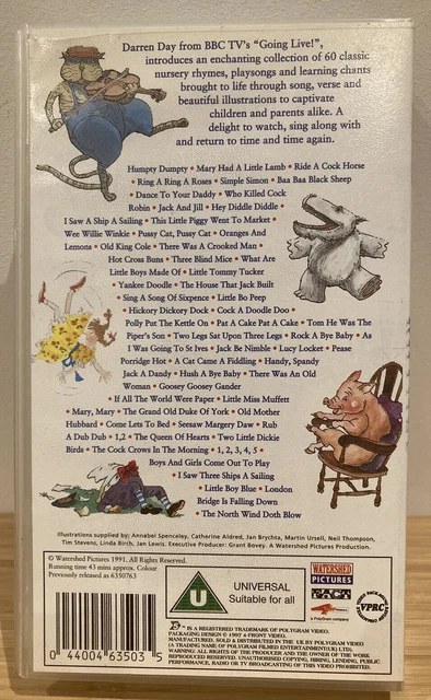 CLASSIC NURSERY RHYMES VHS Children’s Video tape 1997 Tested & Working ...