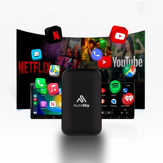 AUTOSKY WIRELESS CARPLAY And Android Car Ai Box Lite Plus 2.0 - Netflix ...