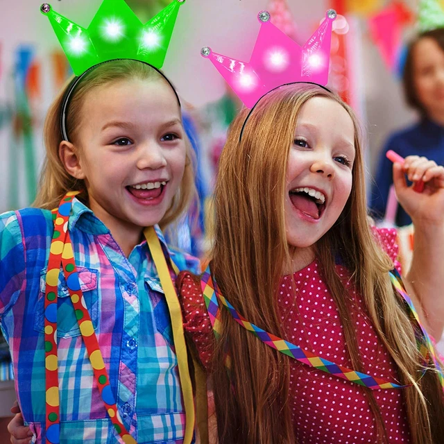 10 PACK LIGHT-UP Princess Crown Headbands LED Blinking Flashing Frozen ...