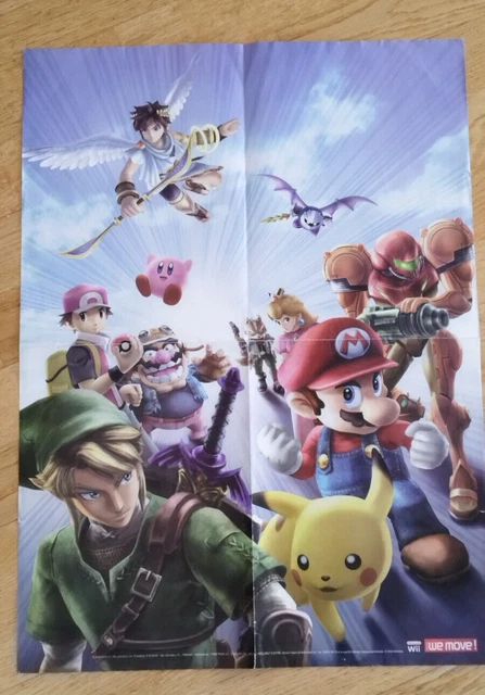 GRAND POSTER SUPER Mario Bros Metroid Pokemon Zelda Link Nintendo WII ...