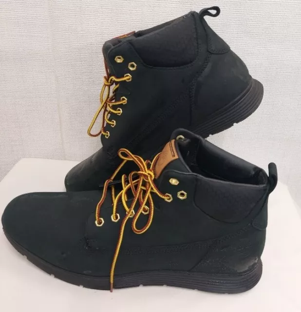 TIMBERLAND BLACK LACE up boots /brand logo/top stitching size 11- CG ...