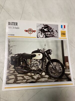 RATIER 600 C6S Radio 1960 fiche carte moto de collection Atlas EUR 5,75 ...