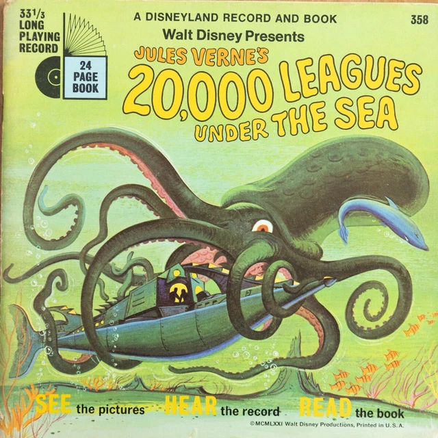 VINTAGE 20,000 LEAGUES Under The Sea - Disneyland Book 1970's - NO ...