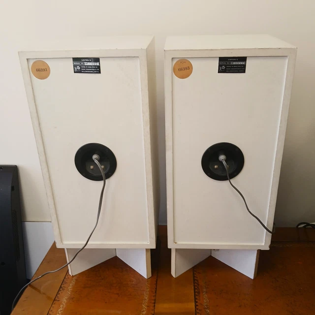 WHARFEDALE LINTON 2 Vintage Speakers Pair in White, 1970s, + Manual ...