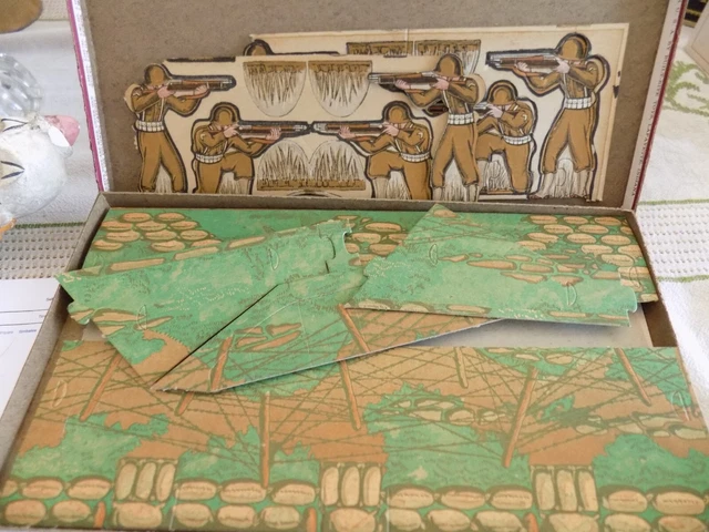 VINTAGE 1940'S BUILT Rite Cardboard WW1 Army Trench Complete Six ...