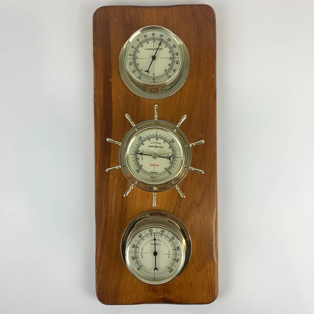 VINTAGE SUNBEAM 3 Gauge Weather Station Barometer Thermometer Humidity ...