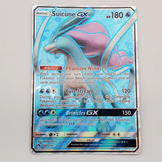 POKÉMON TCG SUICUNE GX Full Art SM Lost Thunder Ultra Rare 200/214 NM ...