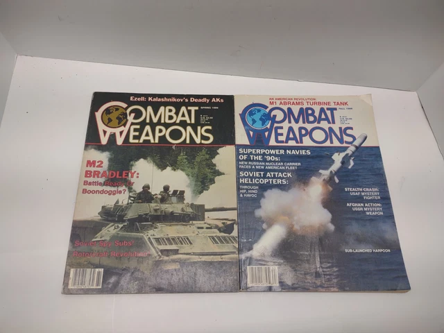 COMBAT WEAPONS MAGAZINE Spring Fall 1986 2 Issues M2 Bradley M1 Abrams ...