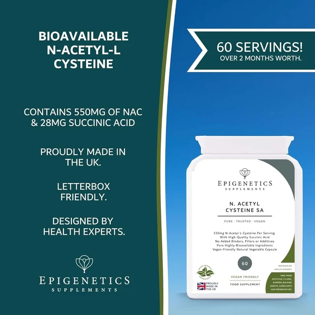 N-ACETYL CYSTEINE SA High Strength NAC 550mg & Natural Succinic Acid ...