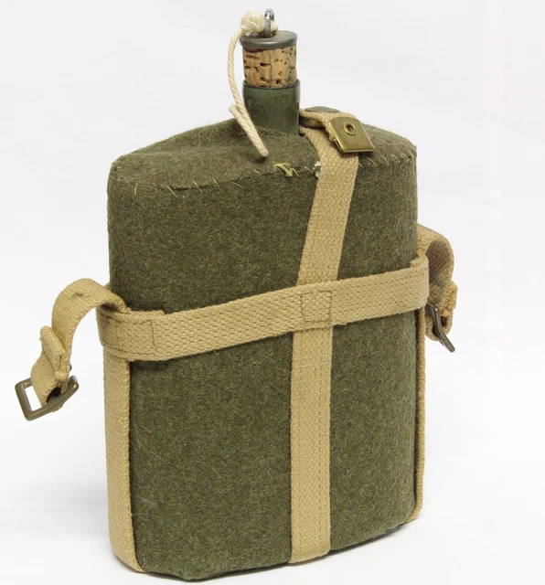 WW2 BRITISH ARMY 37 Pattern Webbing Water Bottle With Straps & Cork Set ...