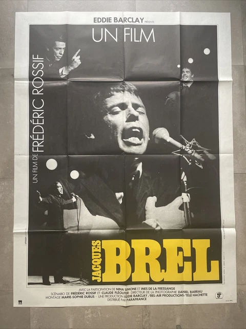 AFFICHE DU FILM JACQUES BREL - FREDERIC ROSSIF- 120x160cm - 1982 EUR 40 ...