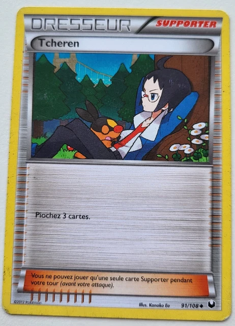 CARTE POKEMON DRESSEUR Supporter Tcheren 91/108, Très bon état. EUR 2 ...