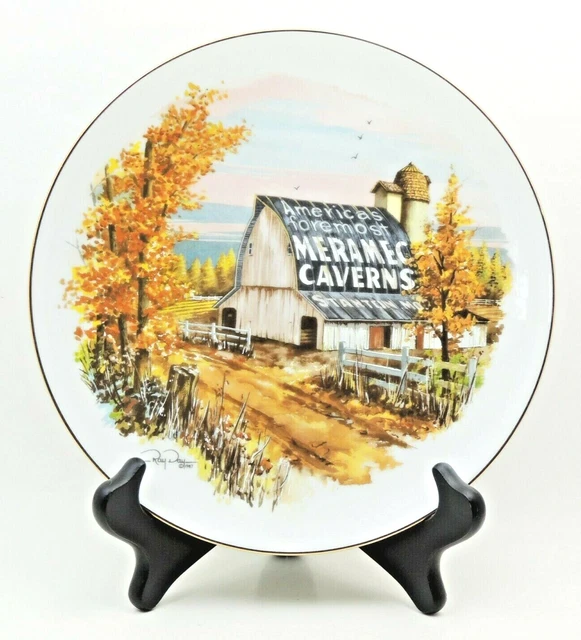 VINTAGE RAY DAY Meramec Caverns Barn Plate 1987 Numbered Once Upon a ...