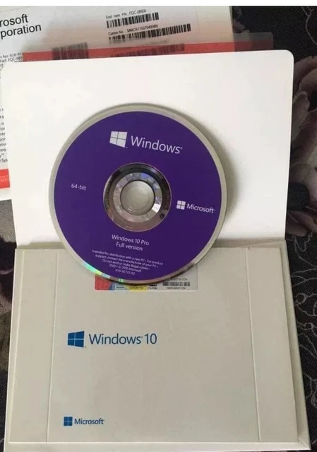 WINDOWS 10 PRO DVD 64-Bit Genuine Microsoft Lifetime License Sealed $39 ...