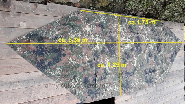 ZELTBAHN BUNDESWEHR FLECKTARN BW ZELTPLANE Zeltplane Dackelgarage ...