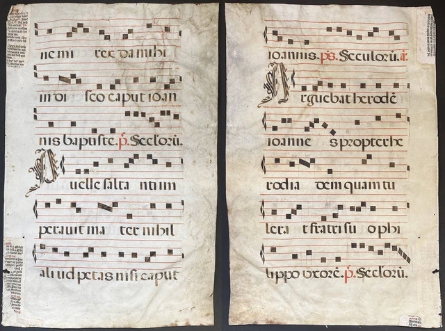 ANTIPHONARY PARCHMENT VELLUM Manuscript 17th Century Music 916 £45.61 ...