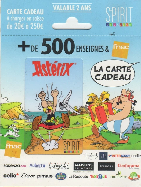 ASTERIX CARTE CADEAU Encart Folder- GIFT CARD FNAC EUR 5,00 - PicClick FR