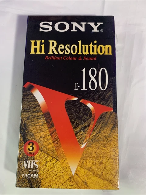 SONY VHS HI Resolution E-180 Cassette Tape 3 Hours . New & Sealed. £4. ...