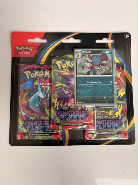 POKEMON TCG MEGA Evolution | Phantasmal Flames Weavile Triple Blister ...