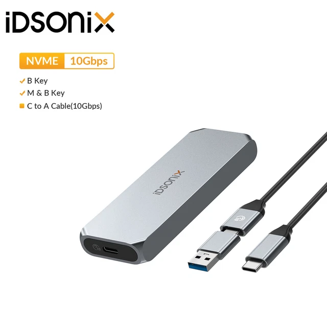 IDSONIX M.2 NVME SSD Hard Drive Enclosure Adapter with UASP USB 3.2 Gen ... IDSONIX M.2 NVME SSD Hard Drive Enclosure Adapter with UASP USB 3.2 Gen ...