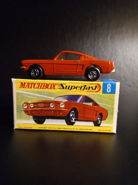MATCHBOX SUPERFAST #8 Ford Mustang Orange/Red In Crisp Original G Box ...