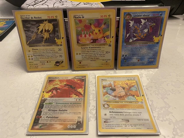 LOT CARTES POKEMON Electhor Pikachu Leviator Groudon Et Mélo ...