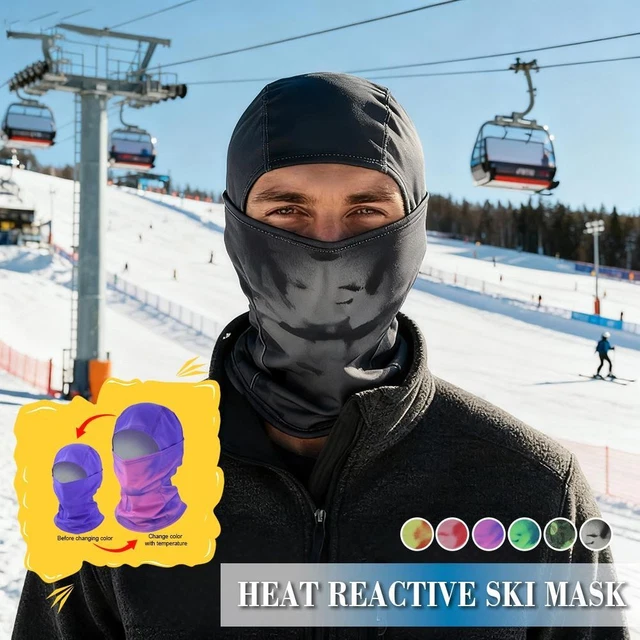 HEAT REACTIVE BALACLAVA Unisex Temperature Sensitive Change Color W3G2 ...