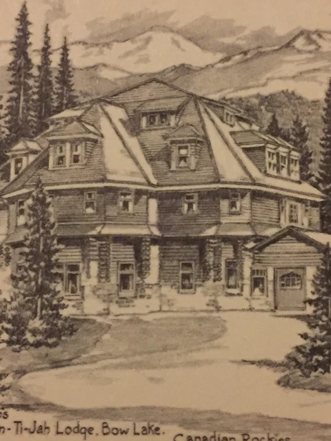 POSTCARD, SIMPSON’S BOW Lake Pencil Sketch, Edward Goodall Victoria B.C ...