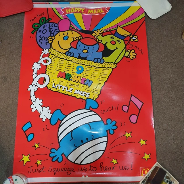 RARE MCDONALDS &MR MEN & LITTLE MISS WINDOW POSTER" APROX 46 x 33" NEW ...