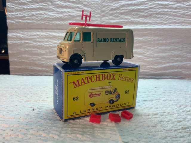 MATCHBOX 62B COMMER Radio Rentals Van Repro Box Lesney 1-75 Vintage ...