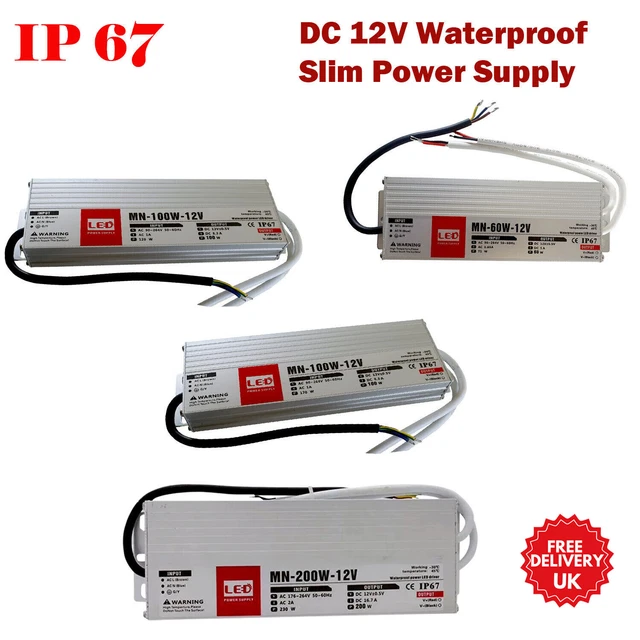 IP67 12V DC Transformer LED Driver Outdoor Waterproof Power Supply 60W ...
