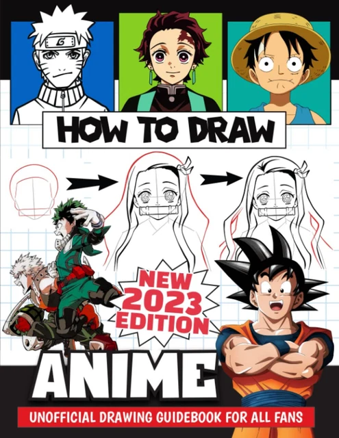 HOW TO DRAW Anime Book Kids Drawing Activity Gift Boys Girls Game Art ...