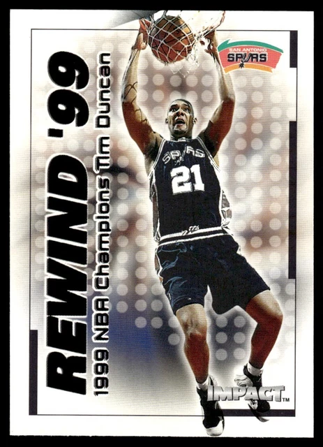 2001-02 SKYBOX IMPACT Rewind '99 A Tim Duncan San Antonio Spurs #8 RN ...