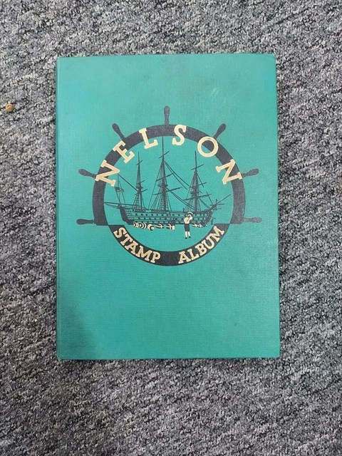 VINTAGE NELSON STAMP Album(1960) including 100s of Worldwide Stamps £15 ...