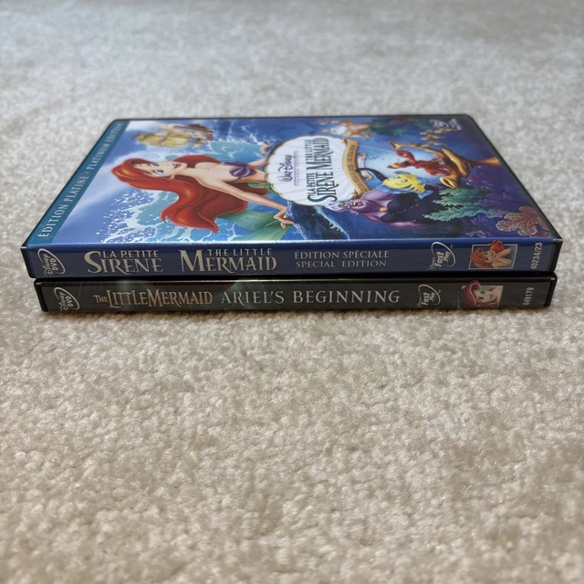 DISNEY LITTLE MERMAID Lot 2 Movie DVD Videos Special Edition Ariel's ...