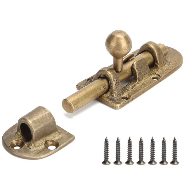 VINTAGE BRASS DOOR Latch Antique Gate Window Bolts Buckle Sliding Lock ...
